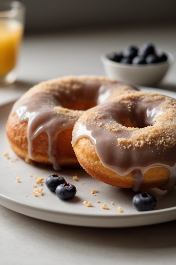 Baked Blueberry Cake Donuts - Bake Drizzle