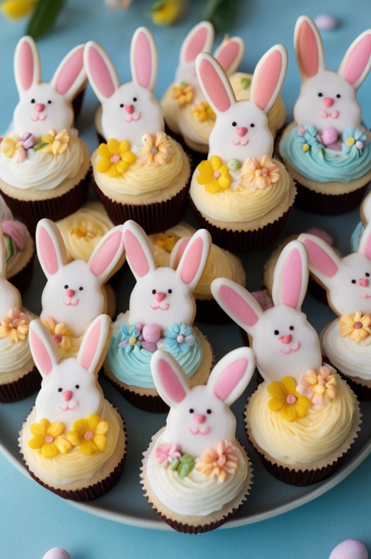 Easter Bunny Bottom Cupcakes - Bake Drizzle