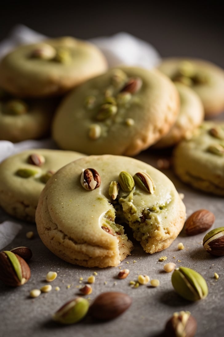Pistachio Cream Cookies - Bake Drizzle